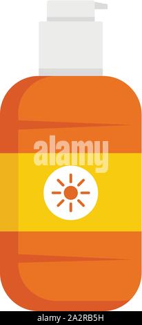 Sun protection dispenser icon. Flat illustration of sun protection ...
