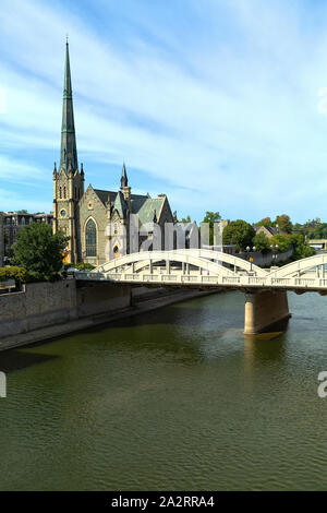 Skyline view of downtown Cambridge (Galt) with Grand River. Cambridge ...