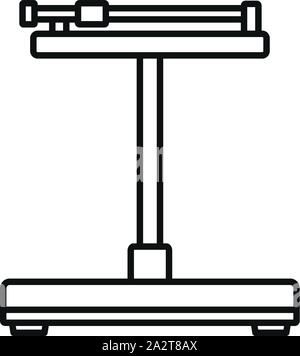 Icon of old mechanical scales. Outline object isolated on white. Vector ...