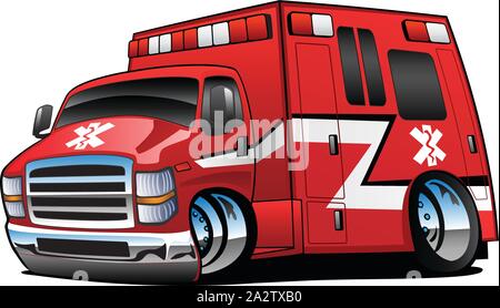 Paramedic EMT Ambulance Rescue Truck Cartoon Isolated Vector ...