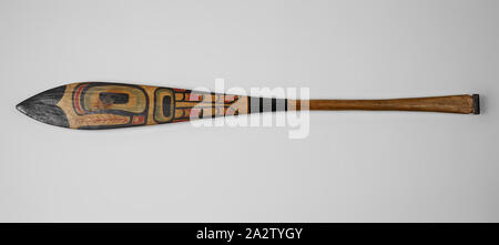 paddle, Kaigani Haida people, 1880-1886, wood, pigment, 56 x 5-7/8 x 1 ...