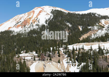 Remnants of the old Idarado gold mine operation along the Million ...