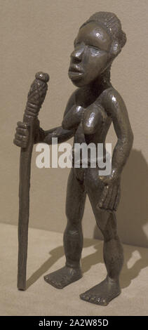 female figure, Dan people, 20th century, brass, 8 x 3-1/4 x 2 in ...