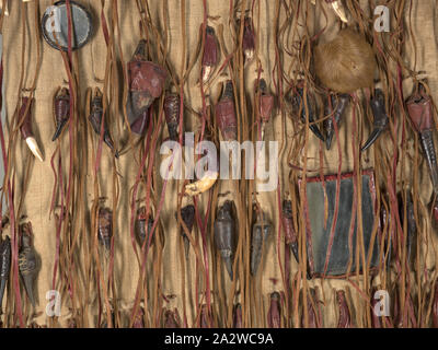 hunter's shirt, Maninka, Mande people, 1900-1999, cloth, glass, leather ...