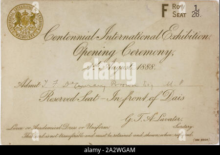 The Centennial International Exhibition held in Melbourne in 1888 ...