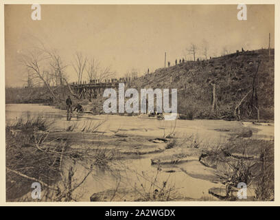 Repairing Bull Run Bridge. Construction Corps U.S.M.R. Railroads Stock ...