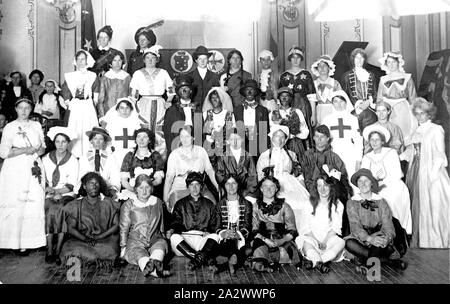 Negative - Victoria, circa 1915, A group of pupils in fancy dress Stock ...