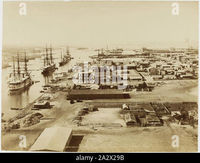 SHIPPING IN THE SUEZ CANAL AT PORT SAID about 1880. The Canal can be ...