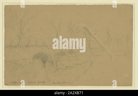 Rifle pit, Bomb proofs, Petersburg. Morgan collection of Civil War ...