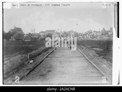 Road made by pioneers for German troops, Photograph shows road made for ...