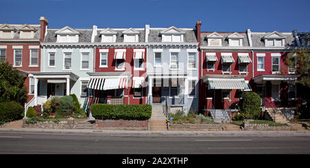 Row houses, 3300 block of Sherman Ave., NW, Washington, D.C Stock Photo ...