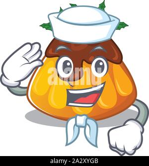 Sailor with binocular christmas pudding on dinning table cartoon Stock ...