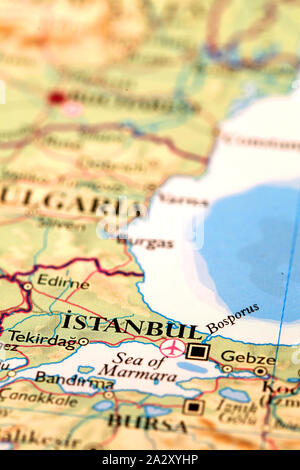 turkey, istanbul, map, atlas, map of the world, political, turkey Stock ...