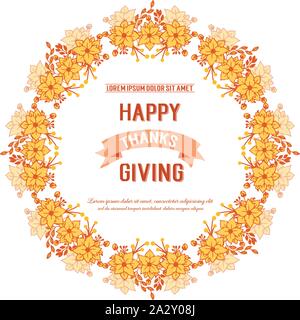 Thanksgiving design with decorative wreath of autumn leaves and acorn ...