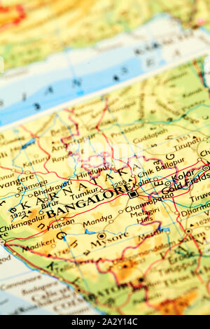 Map of the city of Bangalore Stock Photo - Alamy