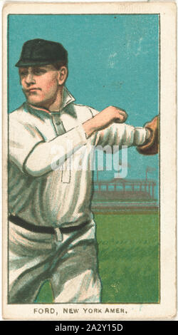 Russ Ford, a pitcher for the New York Yankees, is shown in a portrait ...