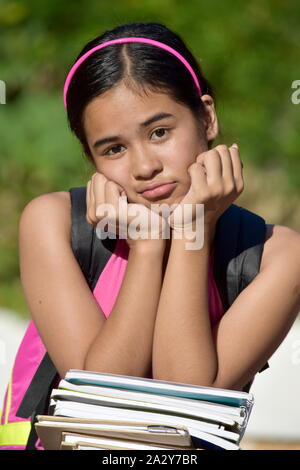 A Confused Youthful Asian Female Student Stock Photo - Alamy