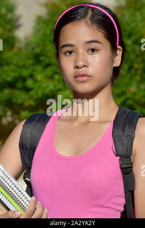 Serious Student Teenager School Girl Standing Stock Photo - Alamy