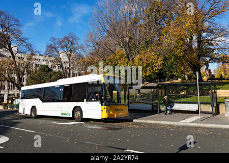 Hobart Australia / A Metro Bus parked at the Franklin Square bus stop ...