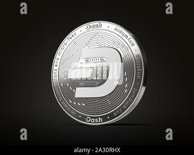 3D rendering cryptocurrency dash coin on colorful background ...