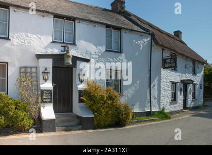 The Old Albion pub in Crantock Village Stock Photo - Alamy