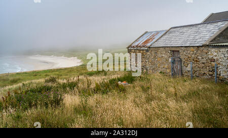 Abandoned building along coastline, Mullet Peninsula, Binghamstown ...