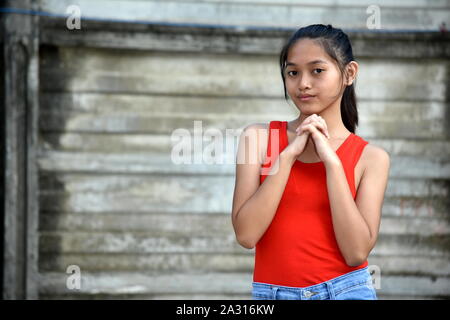 Pretty Minority Female Praying Stock Photo - Alamy