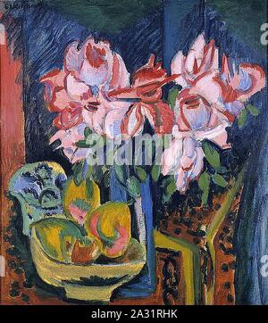 Ernst Ludwig Kirchner, Pink Roses, (Rosa Rosen), 1918 Stock Photo - Alamy