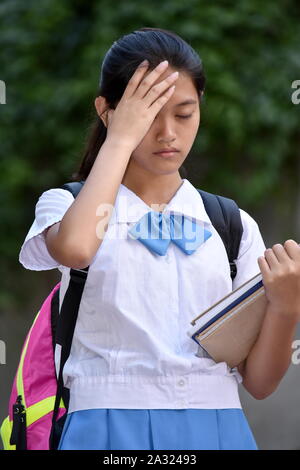An An Impatient Female Student Stock Photo - Alamy