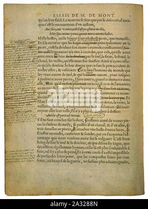 Essais Livre 1 0018v Stock Photo - Alamy