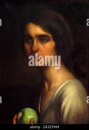 'Eva' by Julio Romero de Torres is a striking portrait of a woman ...