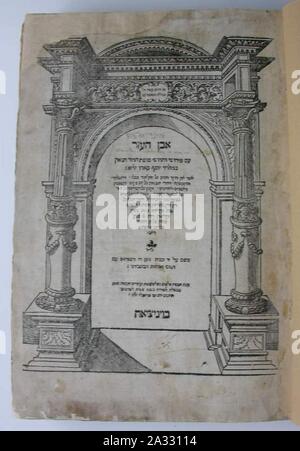 The title page of *Even ha-Ezer*, a Jewish legal text, includes ...