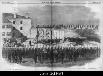 Execution of Mary Surratt, Lewis Powell, David Herold and George ...