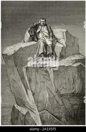 'Exiled on Saint Helena' by Delaroche illustrates the solemn moment of ...
