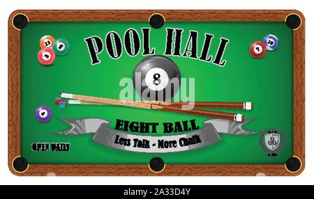 Billiard poster. Pool hall - Eight ball Stock Vector Image & Art - Alamy