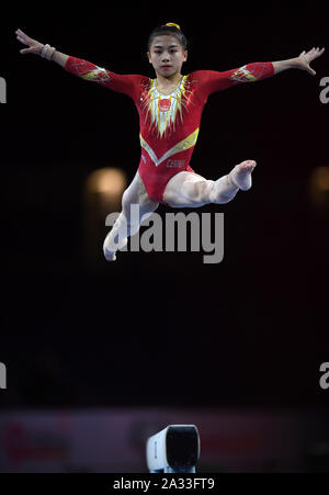 Shijia Li of China during balance beam for women at the 49th FIG ...