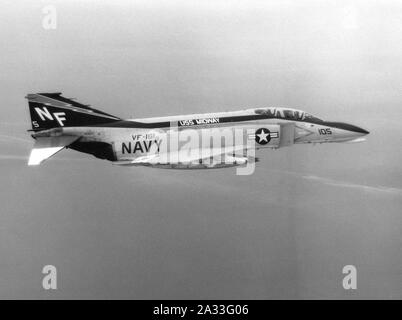 F-4B Phantom II of VF-161 in flight over NAS Miramar 1964 Stock Photo ...