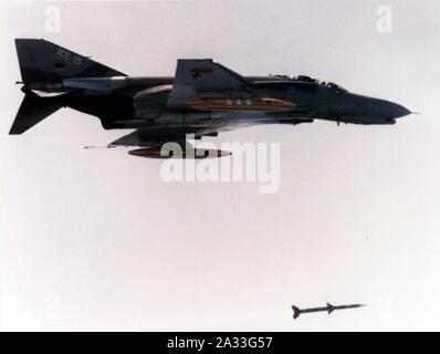 F-4F ICE Phantom launches AIM-120 Stock Photo - Alamy