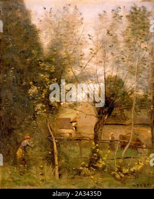 'Farm Scene' by Jean Baptiste Camille Corot, displayed at the High ...