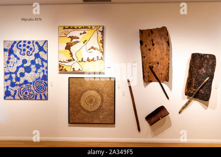 Aboriginal art work on display at the Aboriginal and Torres Strait ...