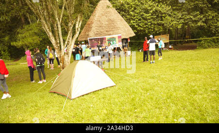 Tourists pictured at Mpanga Forest eco-tourism side in Mpigi, Uganda ...