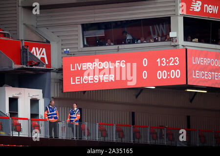 View of scoreboard ahead of the Premier League match Fulham vs Chelsea ...