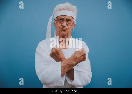 Funny grandmother portraits.granny fashion model on colored backgrounds ...