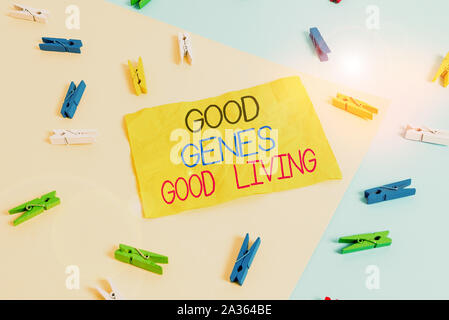 Handwriting text writing Good Genes Good Living. Concept meaning ...