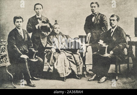 Iwakura Mission, Meiji period, Private Collection Stock Photo - Alamy