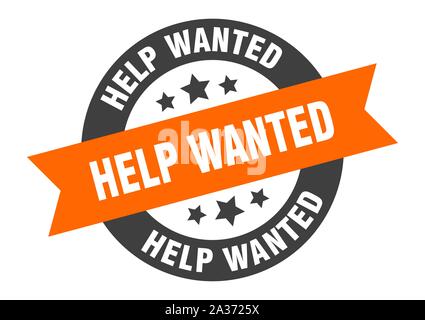 wanted sign. wanted orange-black round ribbon sticker Stock Vector ...