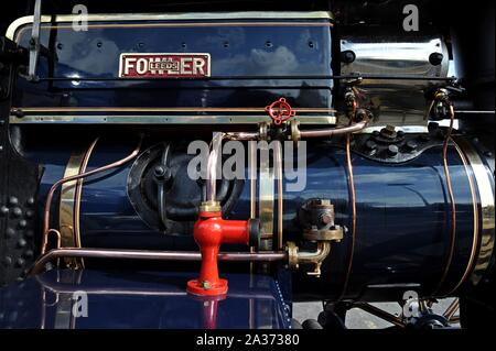 Close up of the nameplate on a Fowler Showman's traction engine on ...