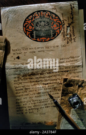 Antique handwritten legal document on parchment paper in Bengali - Old ...