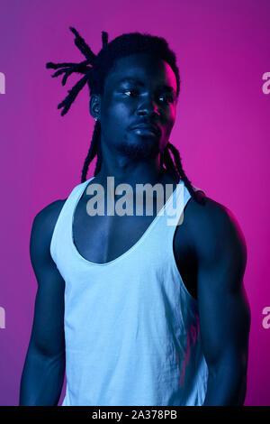 Close up side portrait of happy beautiful woman holding dandelion and ...