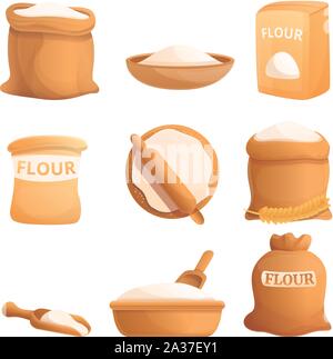 cartoon bag of flour Stock Vector Art & Illustration, Vector Image ...
